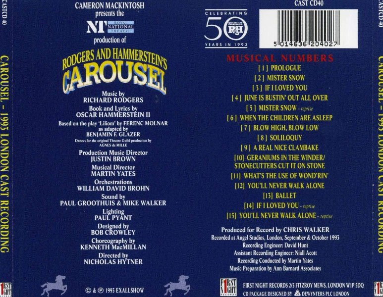 CD CAROUSEL - London Revival Cast 1993 --> Musical CDs, DVDs ...