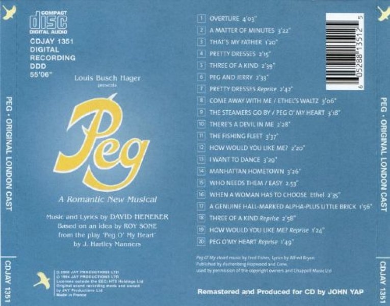 CD PEG - Original London Cast 1984 --> Musical CDs, DVDs @ SoundOfMusic ...