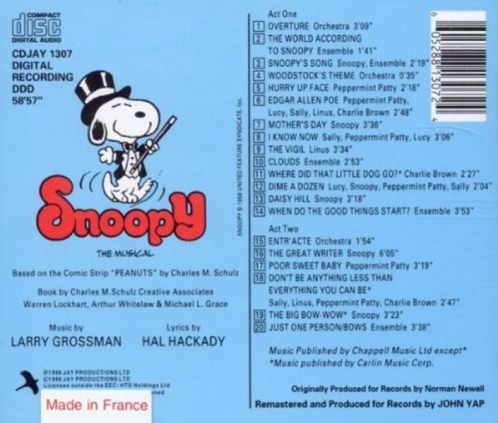 CD SNOOPY - Original London Cast 1983 --> Musical, Playback, Playbacks ...