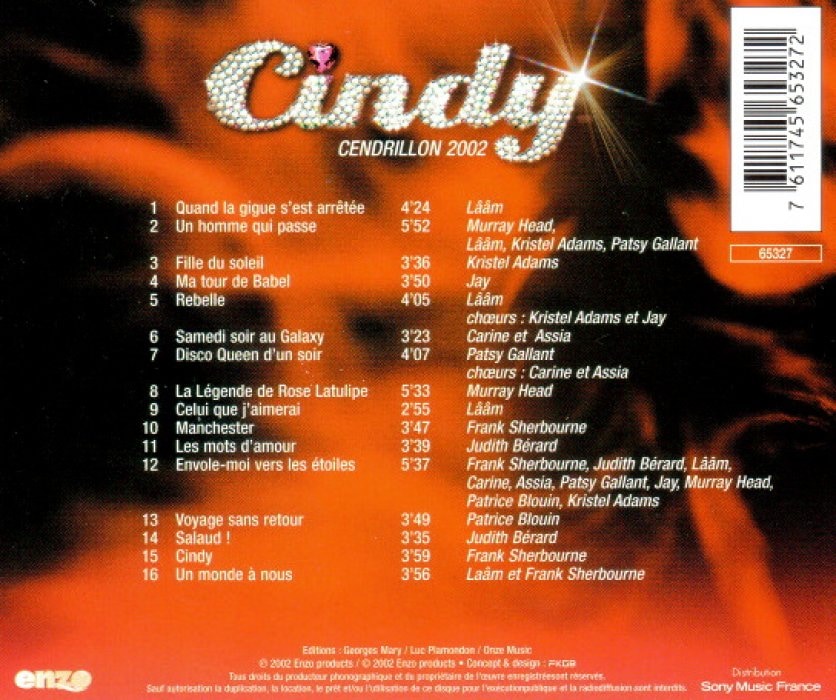 CD CINDY - Studio Cast 2002 --> Musical CDs, DVDs @ SoundOfMusic-Shop