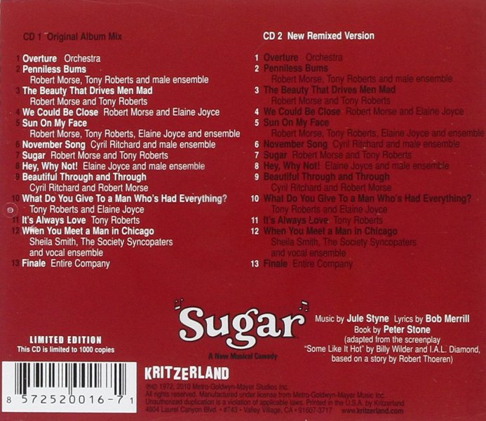 CD SUGAR - Original Broadway Cast 1972 --> Musical CDs, DVDs ...