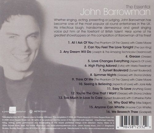 CD John Barrowman - The Essential --> Musical, Playback, Playbacks, DVD ...