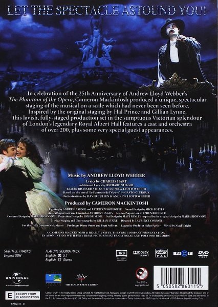 DVD The Phantom Of The Opera - 25th Anniversary Concert at the Royal ...