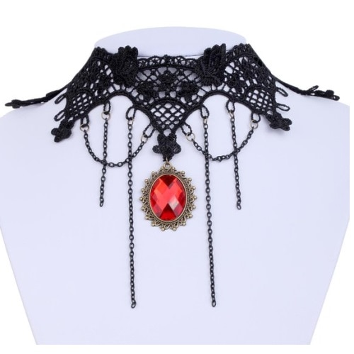 Halsband (Spitze) TANZ DER VAMPIRE mit Anhänger --> Musical, Playback ...