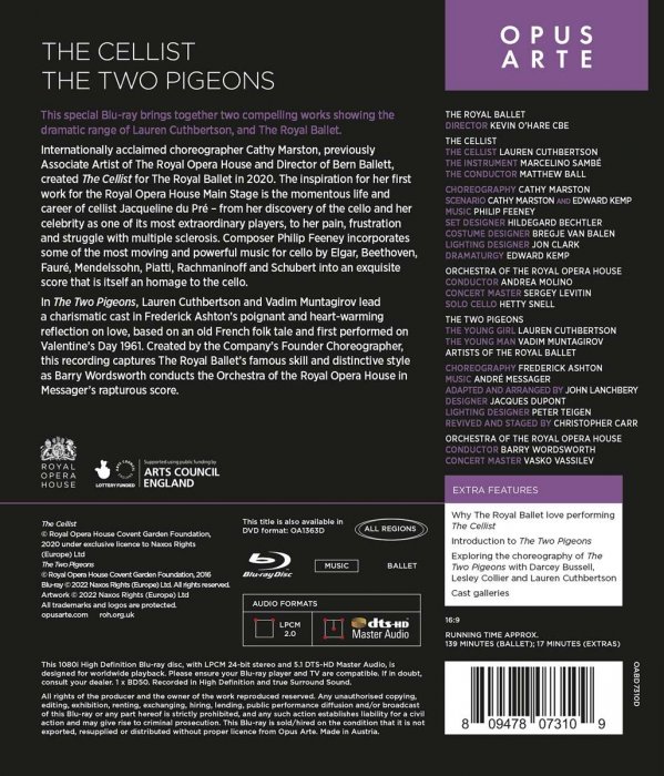 Blu-ray Disc THE CELLIST / THE TWO PIGEONS - The Royal Ballet (All ...