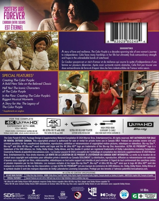 Blu-ray Disc THE COLOR PURPLE (4K Ultra HD + Bluray + Digital Copy, Alle Regionen) --> Musical ...
