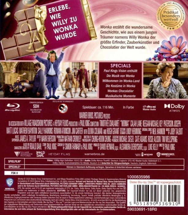 Blu-ray Disc WONKA (Region B) --> Musical, Playback, Playbacks, DVD ...