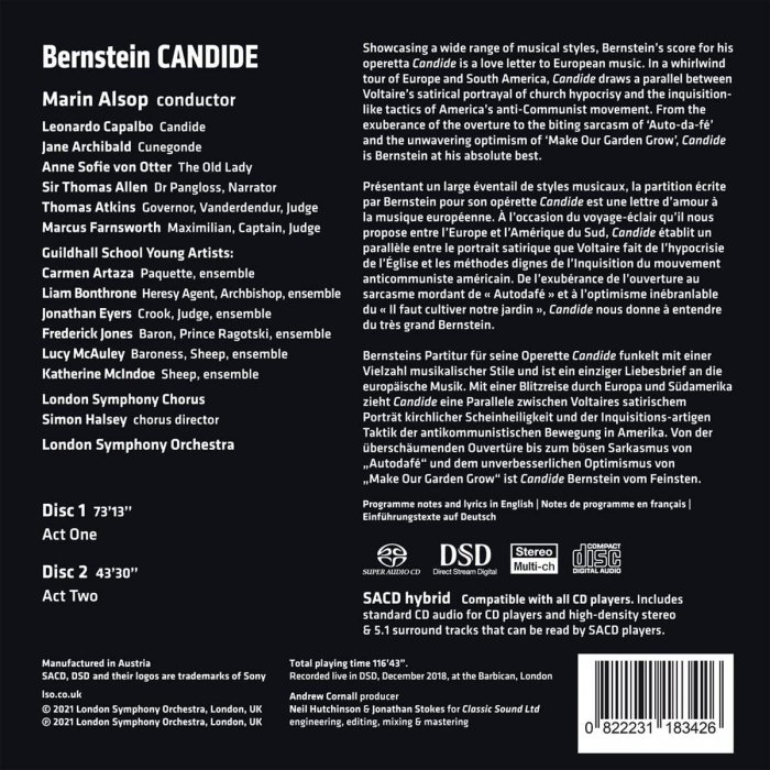 CD CANDIDE - Concert Cast 2018 - Live from the Barbican Hall in London ...