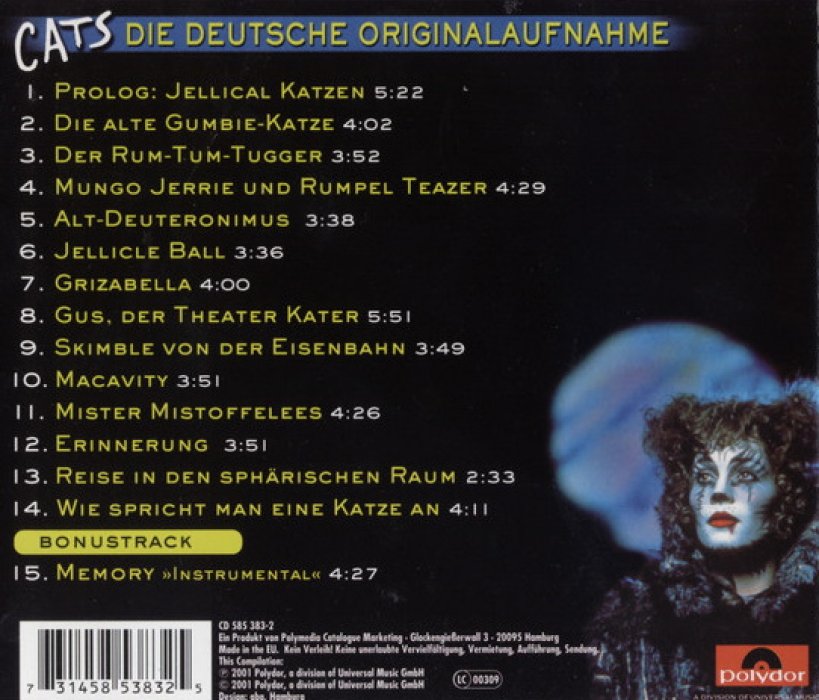 CD CATS (NEW EDITION) - Original Vienna Cast 1983 --> Musical CDs, DVDs ...