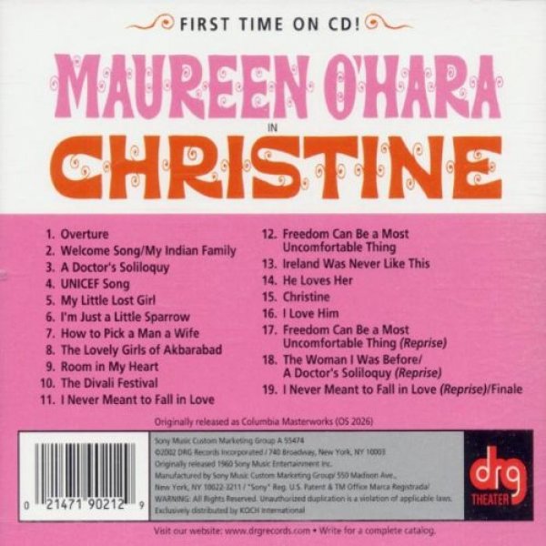CD CHRISTINE - Original Broadway Cast 1960 --> Musical CDs, DVDs ...