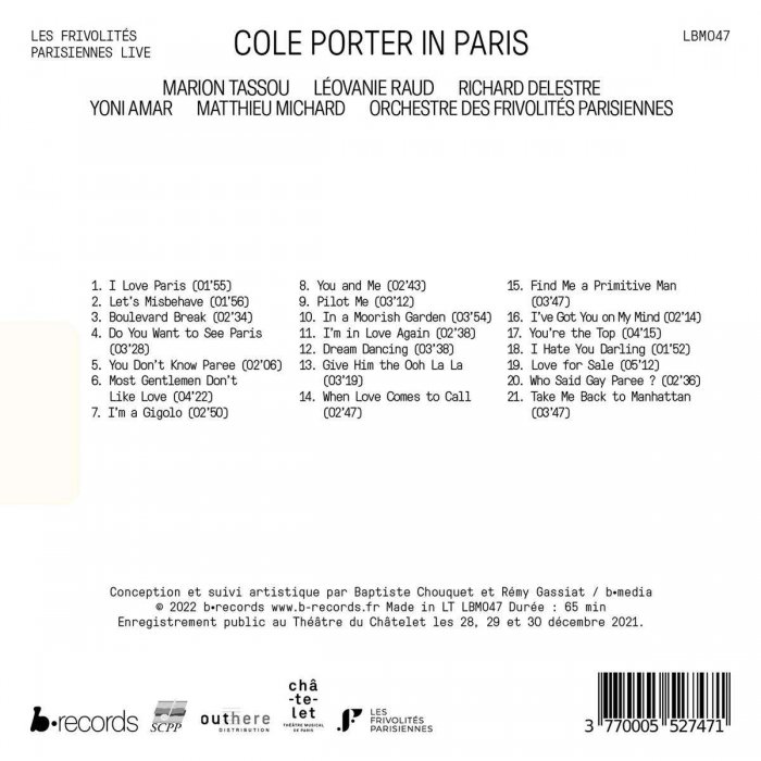 CD Cole Porter In Paris - Original Paris Cast 2021 --> Musical CDs ...
