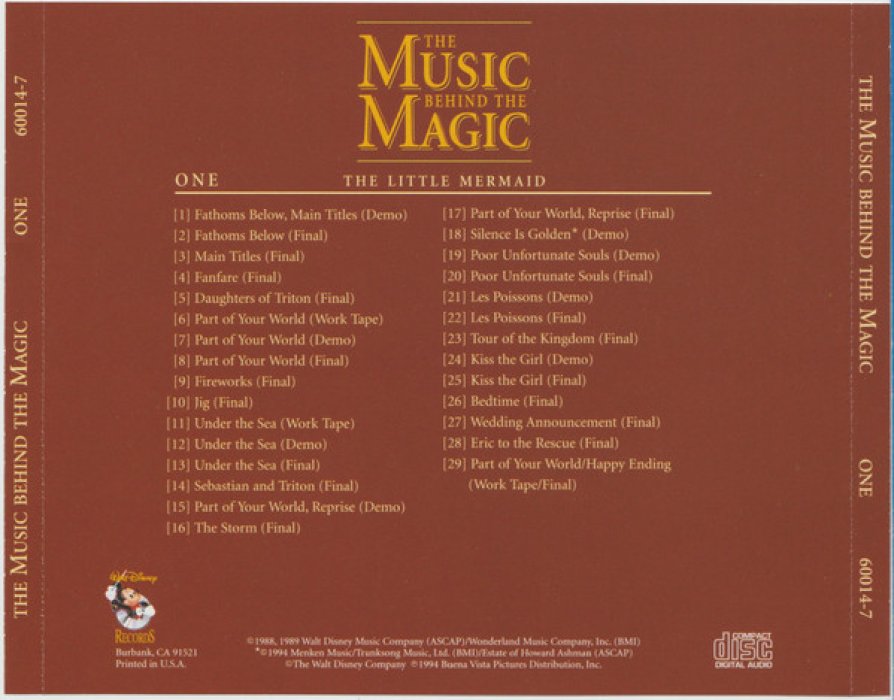 CD Disney - The Music Behind The Magic (Demos ALADDIN, BEAUTY & THE ...