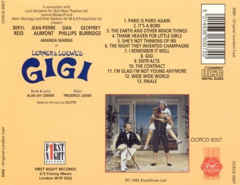 CD GIGI - Original London Cast 1985 --> Musical, Playback, Playbacks, DVD, Karaoke, CD, Shop ...
