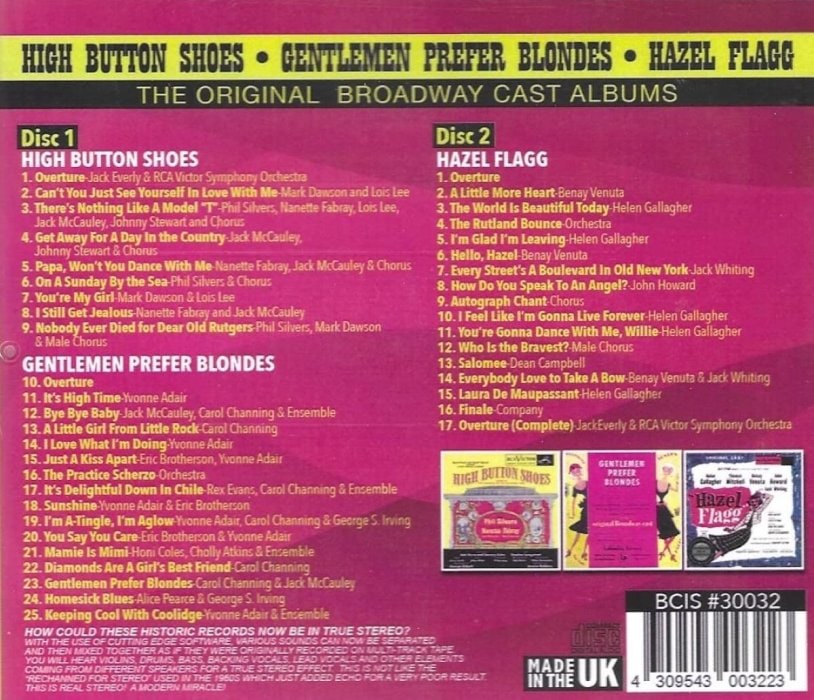 CD HIGH BUTTON SHOES + GENTLEMEN PREFER BLONDES + HAZEL FLAGG ...