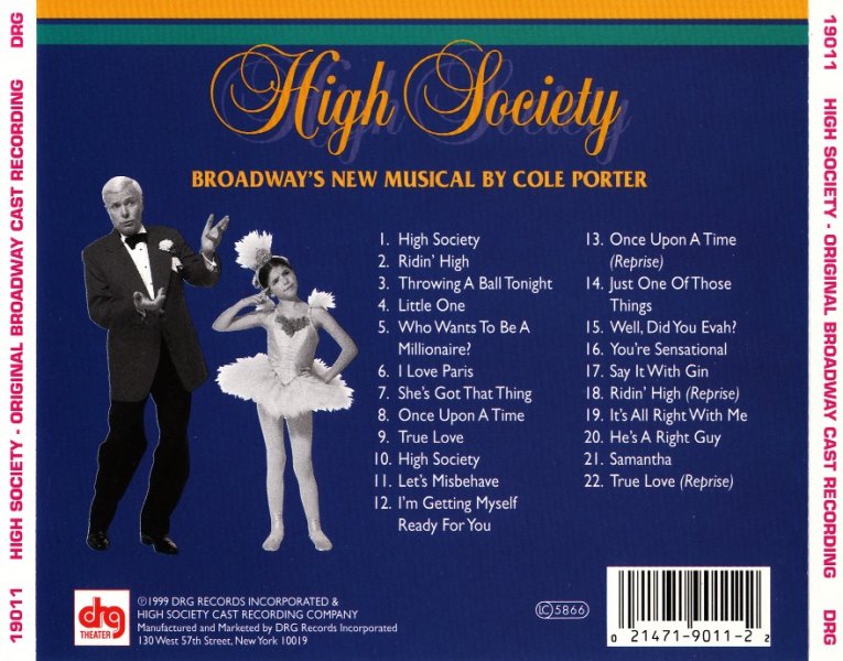 CD HIGH SOCIETY - Original Broadway Cast 1998 --> Musical CDs, DVDs ...