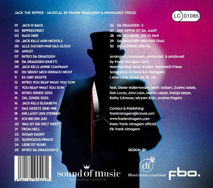 CD JACK THE RIPPER - Studio Cast 2022 --> Musical, Playback, Playbacks ...