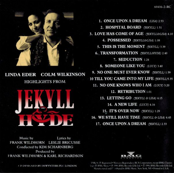 CD JEKYLL & HYDE - Studio Cast 1990 --> Musical, Playback, Playbacks, DVD, Karaoke, CD, Shop ...
