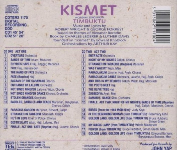 CD KISMET - Studio Cast 1989 --> Musical CDs, DVDs @ SoundOfMusic-Shop