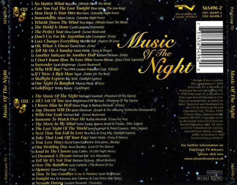 CD Music Of The Night - International Version --> Musical, Playback ...