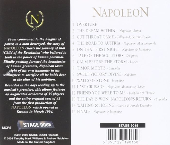 CD NAPOLEON - Original Canada Cast 1994 --> Musical CDs, DVDs ...
