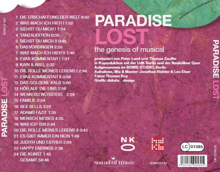 CD PARADISE LOST - Original Berlin Cast 2022 --> Musical, Playback ...