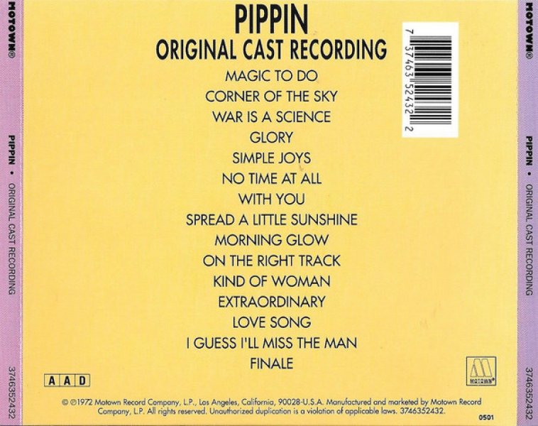 CD PIPPIN - Original Broadway Cast 1972 --> Musical, Playback ...
