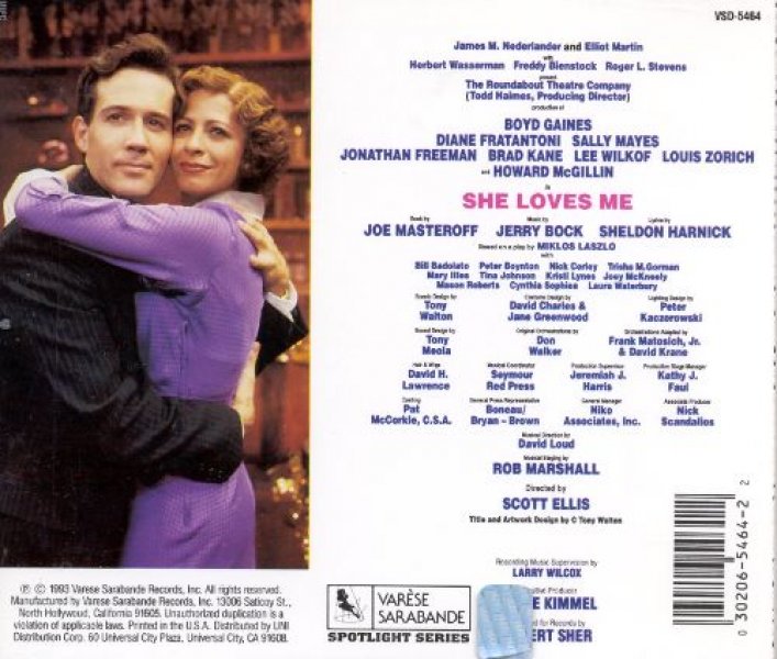 CD SHE LOVES ME - Original Broadway Revival Cast 1993 --> Musical ...