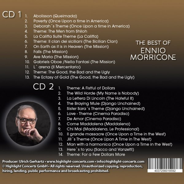 CD The Milano Festival Opera - The Best of Ennio Morricone --> Musical CDs, DVDs @ SoundOfMusic-Shop