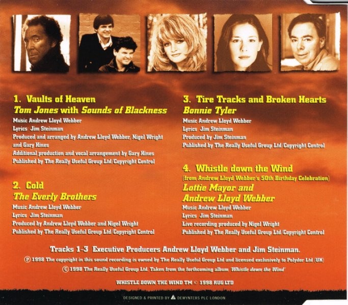 CD WHISTLE DOWN THE WIND - Studio Cast 1998 - 4 Track-Limited Edition ...