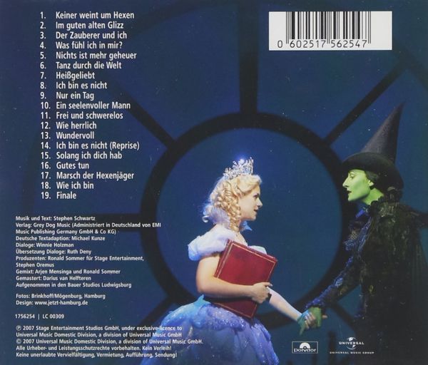 CD WICKED - Original Stuttgart Cast 2007 --> Musical, Playback, Playbacks, DVD, Karaoke, CD ...
