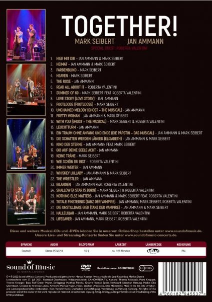 DVD JAN AMMANN & MARK SEIBERT - TOGETHER! (RC 0) --> Musical CDs, DVDs @ SoundOfMusic-Shop