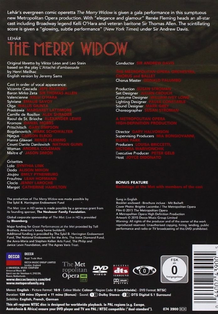 DVD The Merry Widow - Live At The Metropolitan Opera (RC 0) -->
