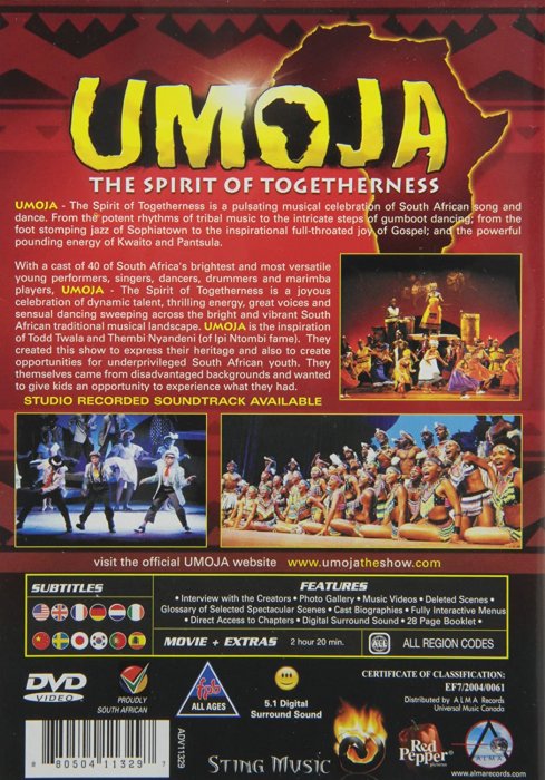 DVD UMOJA - Spirit of Togetherness - Original Südafrika Cast (RC 0 ...