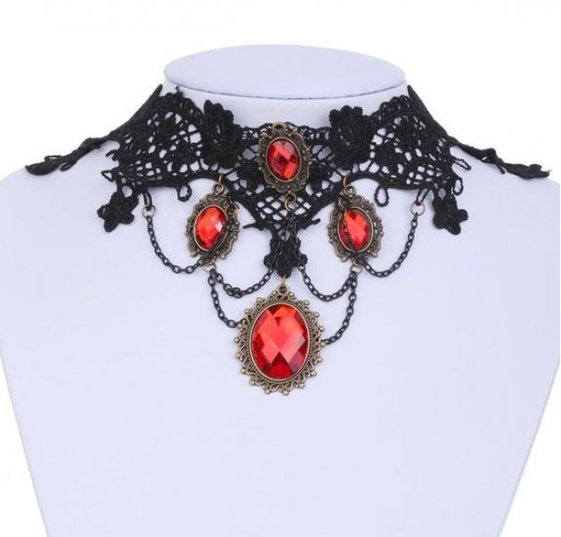 Halsband (Spitze) TANZ DER VAMPIRE mit Anhänger --> Musical, Playback ...