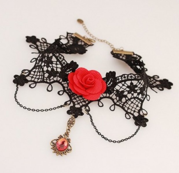 Halsband (Spitze) TANZ DER VAMPIRE mit Anhänger --> Musical, Playback ...