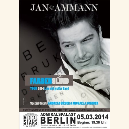 Poster Ammann, Jan - FARBENBLIND (Tour 2014 Berlin) --> Musical CDs, DVDs @ SoundOfMusic-Shop