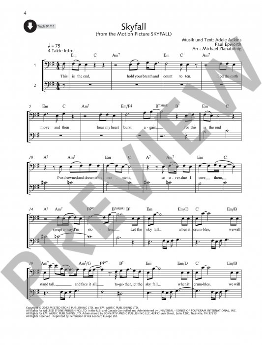 Sheet Music + Download-Playbacks Pop for Cello Movie Special - Easy ...