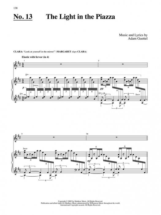 Sheet Music THE LIGHT IN THE PIAZZA (Vocal Score) --> Musical CDs, DVDs ...