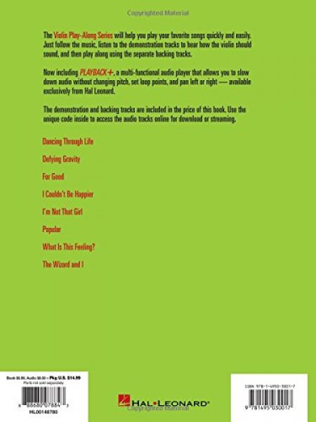 Sheet music + Download-Playbacks WICKED (Violin) --> Musical CDs, DVDs ...